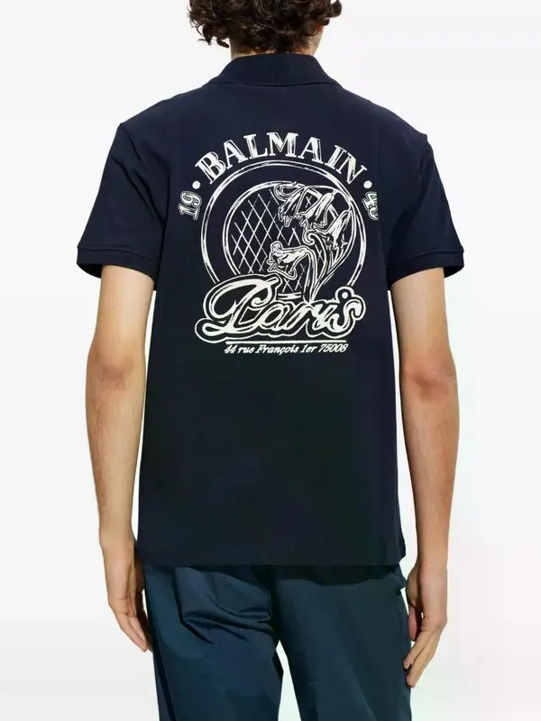 Balmain Logo-print Cotton Polo Shirt