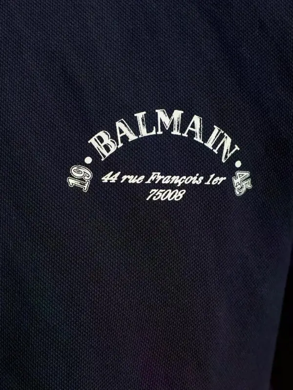Balmain Logo-print Cotton Polo Shirt