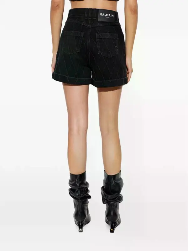Balmain Diamond Quilted Turn-up Shorts