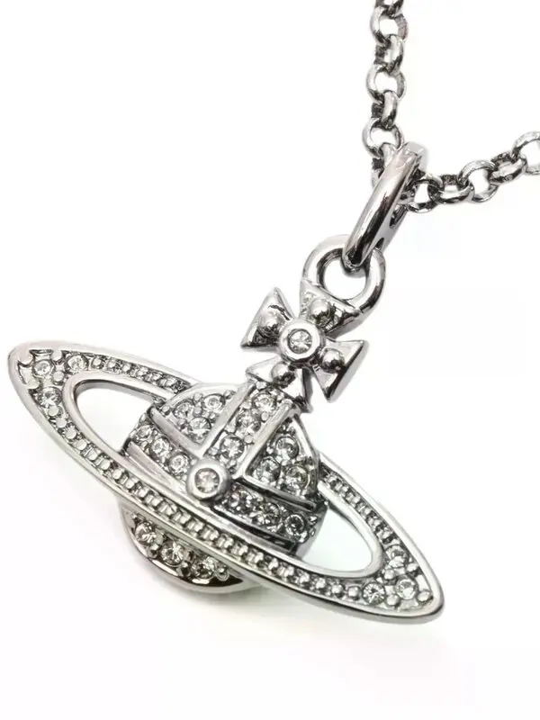 VIVIENNE WESTWOOD Tone Rhinestone Orb Pendant Necklace