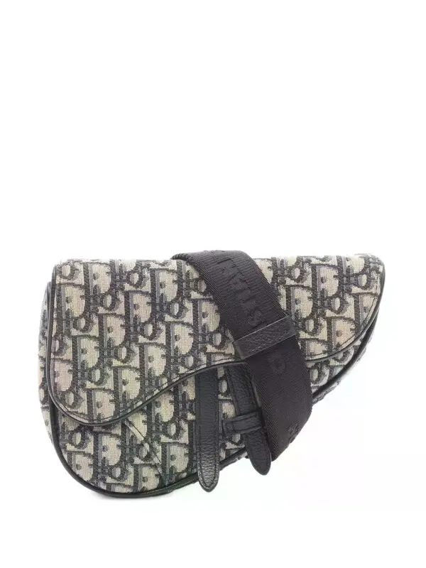 Dior Saddle Oblique Jacquard Mini Crossbody Bag - Blue