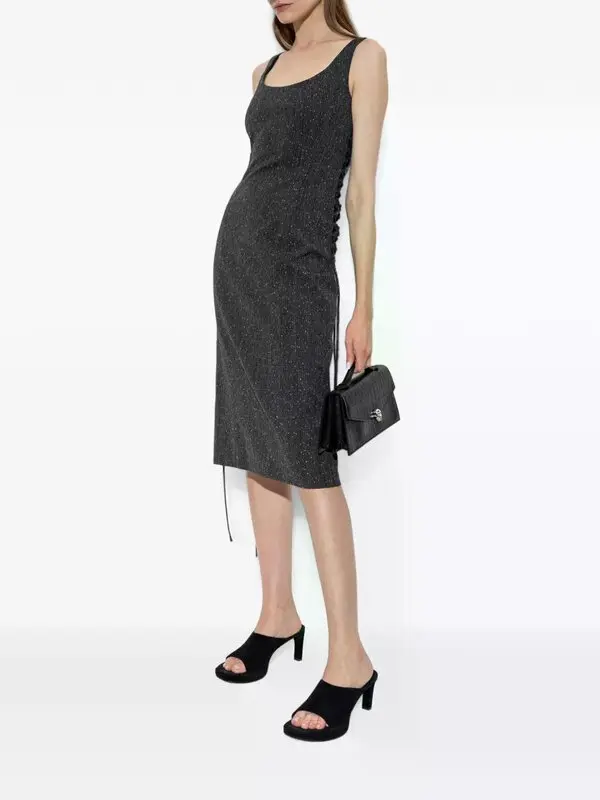 Alexander McQueen Lace-up Scoop-neck Midi Dress