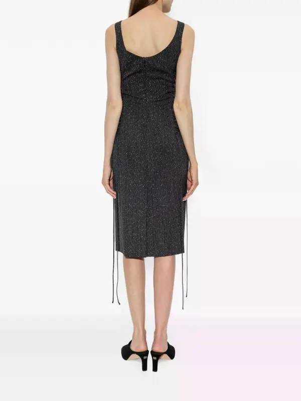 Alexander McQueen Lace-up Scoop-neck Midi Dress