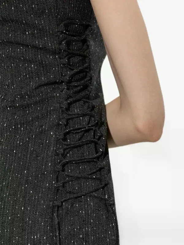 Alexander McQueen Lace-up Scoop-neck Midi Dress