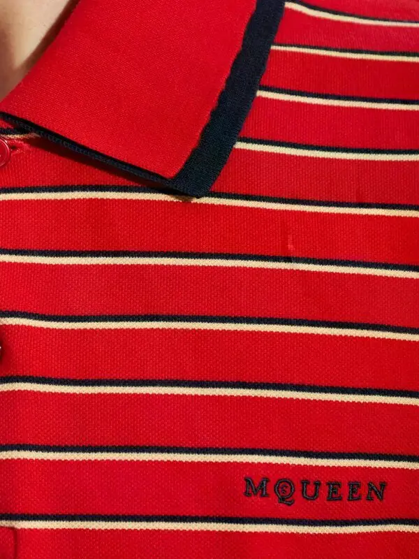 Alexander McQueen Striped Cotton Polo Shirt