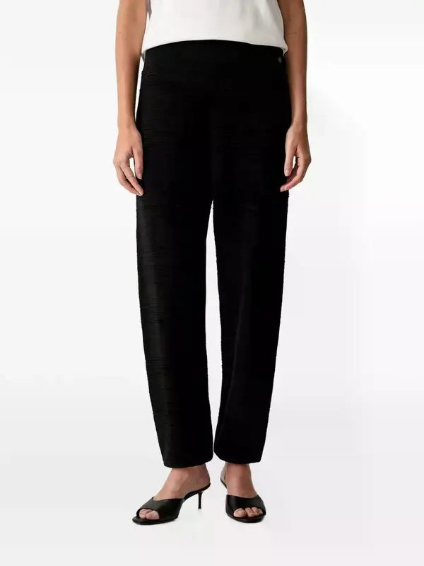 Joseph Ribkoff Ribbed Knit Logo Plaque Track Pants
