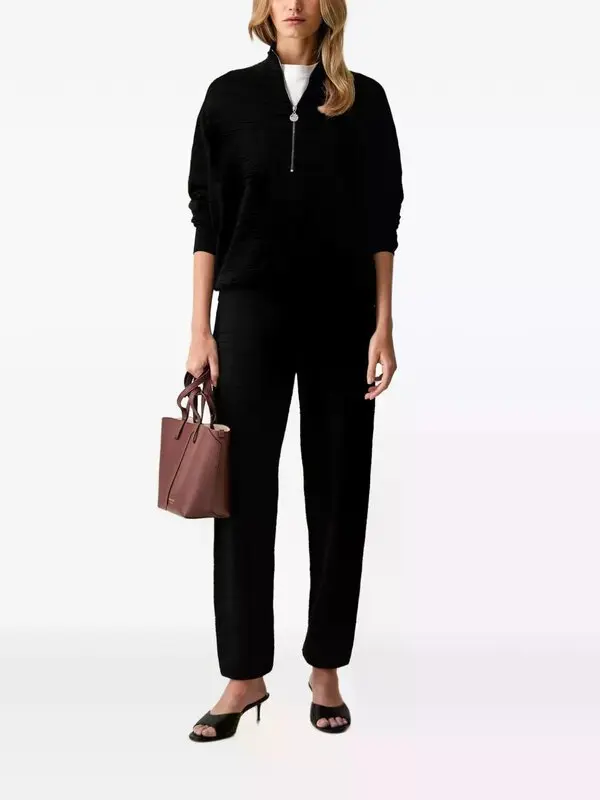 Joseph Ribkoff Ribbed Knit Logo Plaque Track Pants