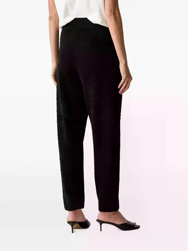 Joseph Ribkoff Ribbed Knit Logo Plaque Track Pants