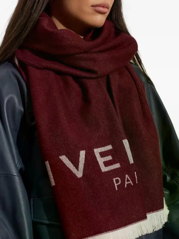 Givenchy Logo-intarsia Frayed Scarf