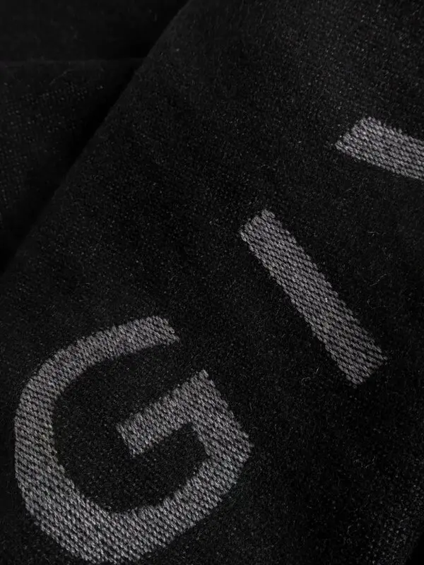 Givenchy Logo-print Frayed Scarf - Black