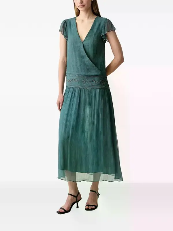 HOSS INTROPIA Beaded Wrap Midi Dress