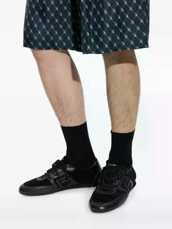 Balmain Logo-patch Leather Sneakers