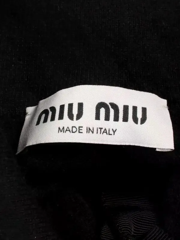 Miu Miu Cashmere Logo Cardigan - Black