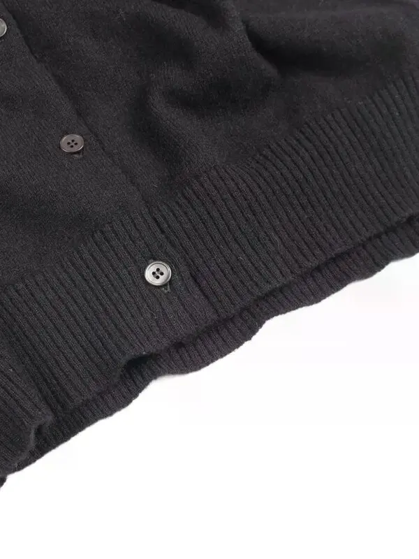 Miu Miu Cashmere Logo Cardigan - Black