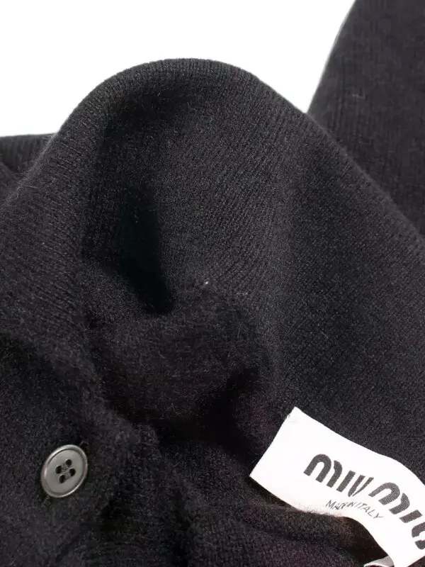 Miu Miu Cashmere Logo Cardigan - Black