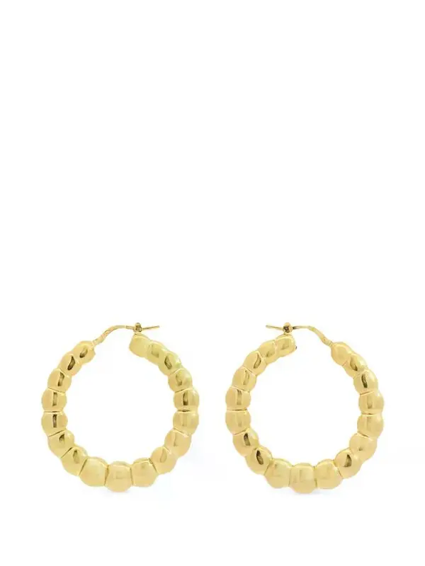 LISA NIK Golden Dreams Beaded Hoop Earrings In 18k Yellow - Gold