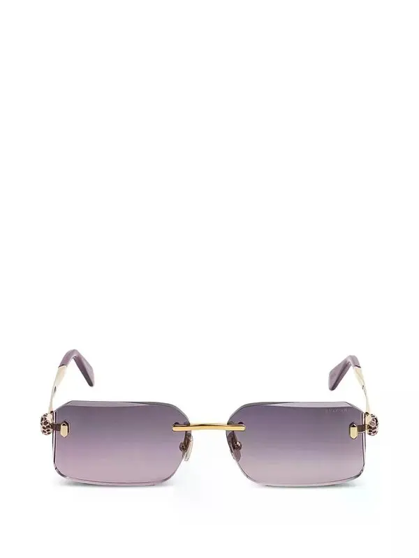 BVLGARI Rectangle Frame Sunglasses - Gold