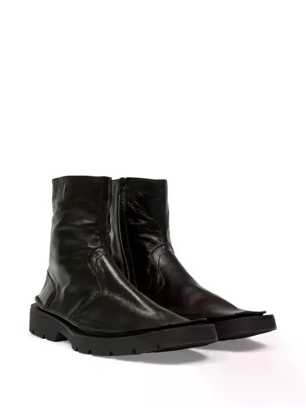 MAISON MARGIELA Square Toe Zip Up Ankle Boots