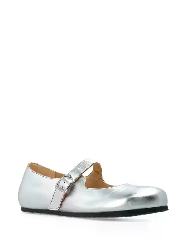 BIRKENSTOCK Santa Clarita Metallic Ballet Flats - Silver