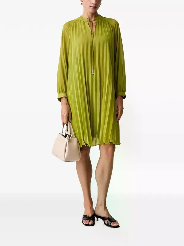 JOOP! Pleated Tie-fastening Long-sleeved Mini Dress