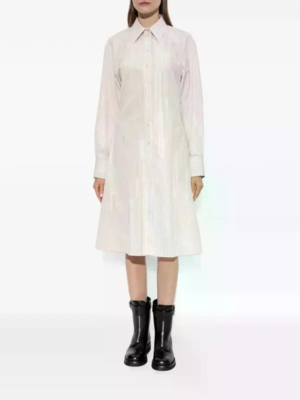 Alexander McQueen Striped Lace-up Shirt Midi Dress