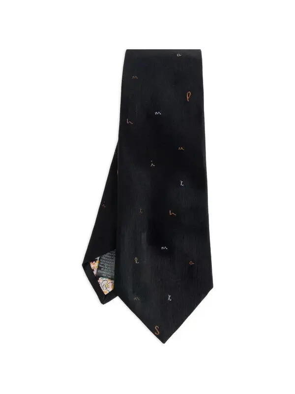 Paul Smith Letter-embroidered Silk Tie