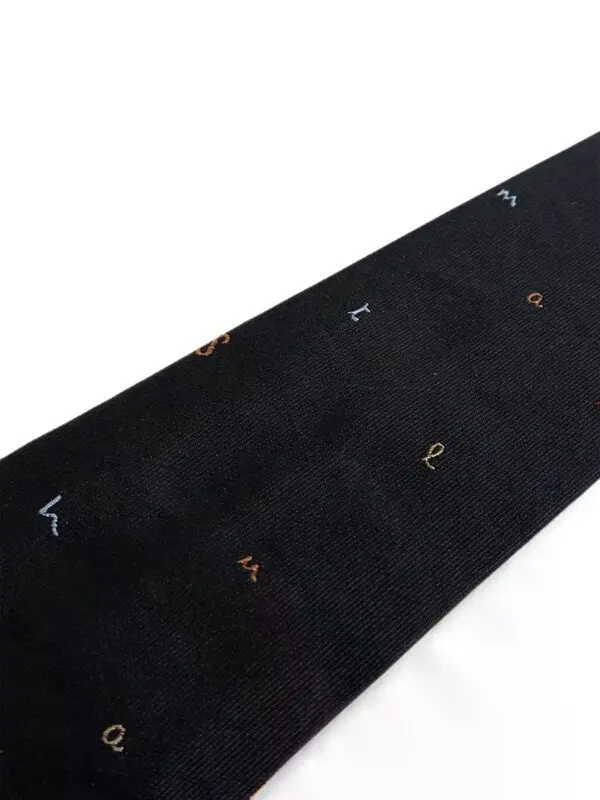 Paul Smith Letter-embroidered Silk Tie