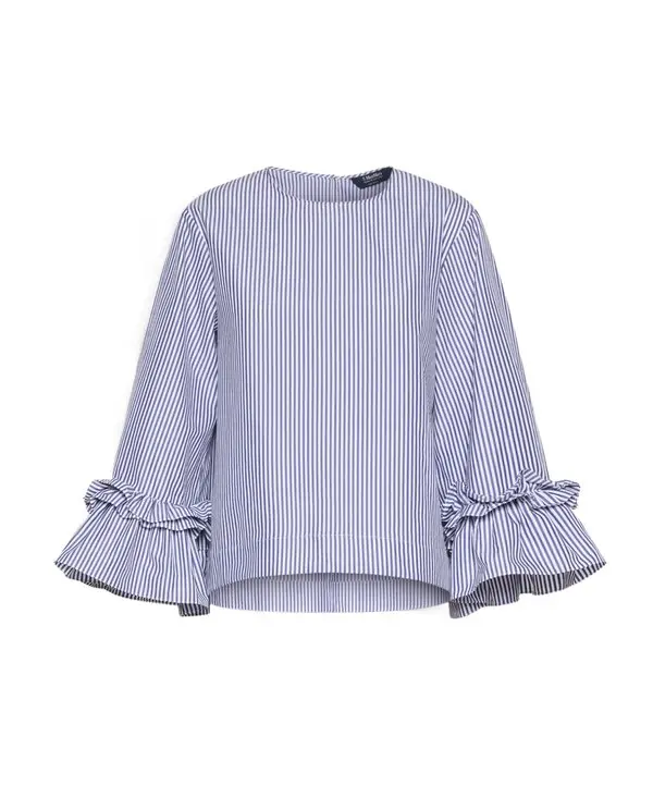 Max Mara Poplin Blouse With Ruffles And Flounces