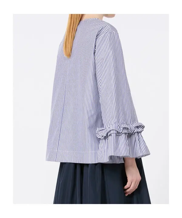 Max Mara Poplin Blouse With Ruffles And Flounces
