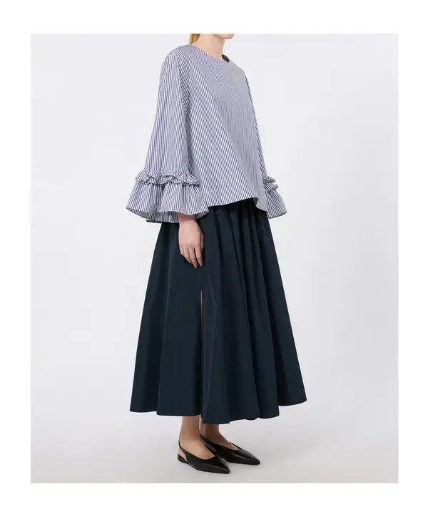 Max Mara Poplin Blouse With Ruffles And Flounces