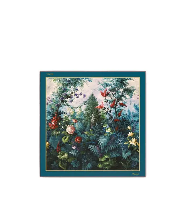 Max Mara Printed Silk Foulard - Green