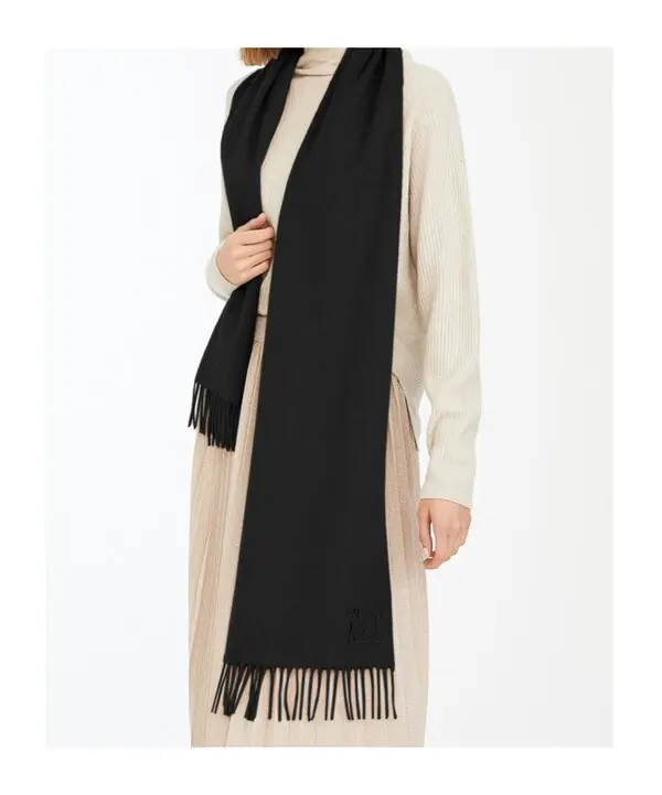 Max Mara Monogram-embroidered Camel Stole