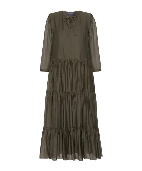 Max Mara Cotton And Silk Voile Maxi Dress