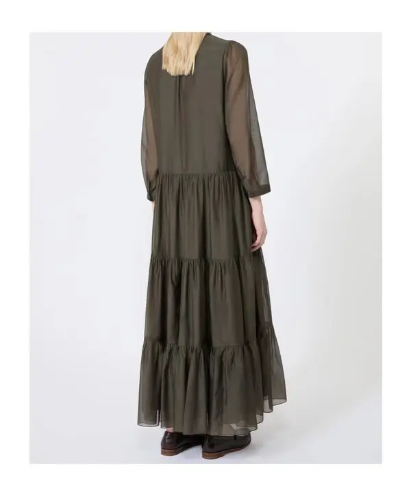 Max Mara Cotton And Silk Voile Maxi Dress