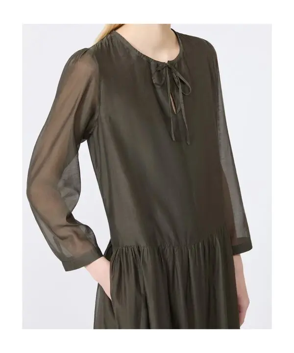 Max Mara Cotton And Silk Voile Maxi Dress