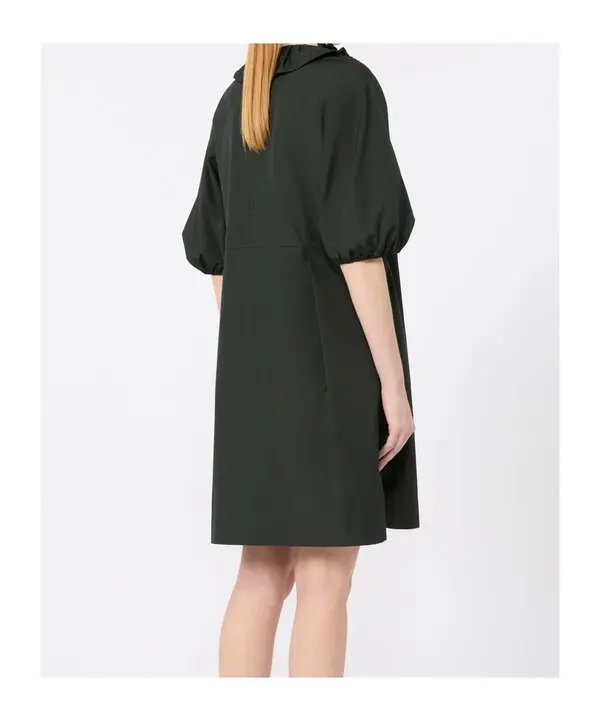 Max Mara Cotton Poplin Dress With Ruffles And Jewel Embroidery