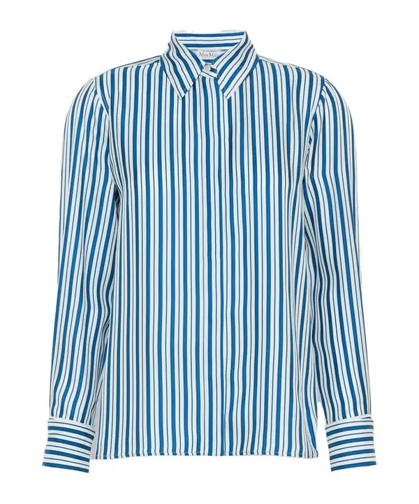 Max Mara Stripe-print Silk Shirt Silk