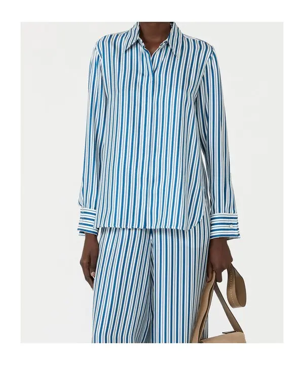 Max Mara Stripe-print Silk Shirt Silk