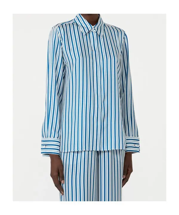 Max Mara Stripe-print Silk Shirt Silk