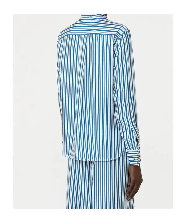Max Mara Stripe-print Silk Shirt Silk