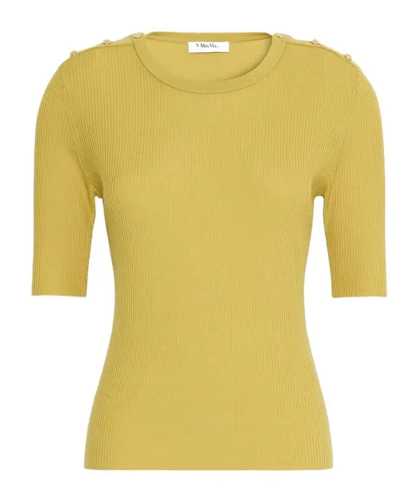 Max Mara Ribbed Jumper With Jewel Buttons