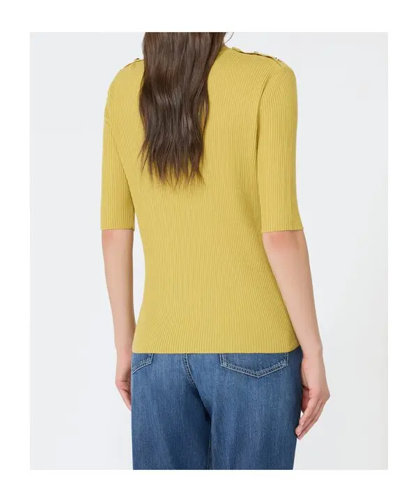 Max Mara Ribbed Jumper With Jewel Buttons