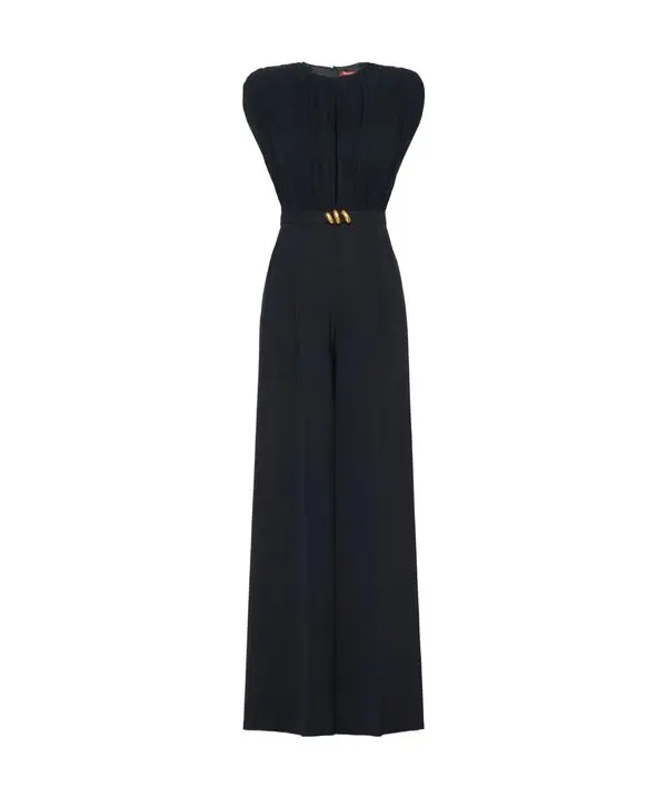 Max Mara Georgette And Cady Jumpsuit Midnightblue