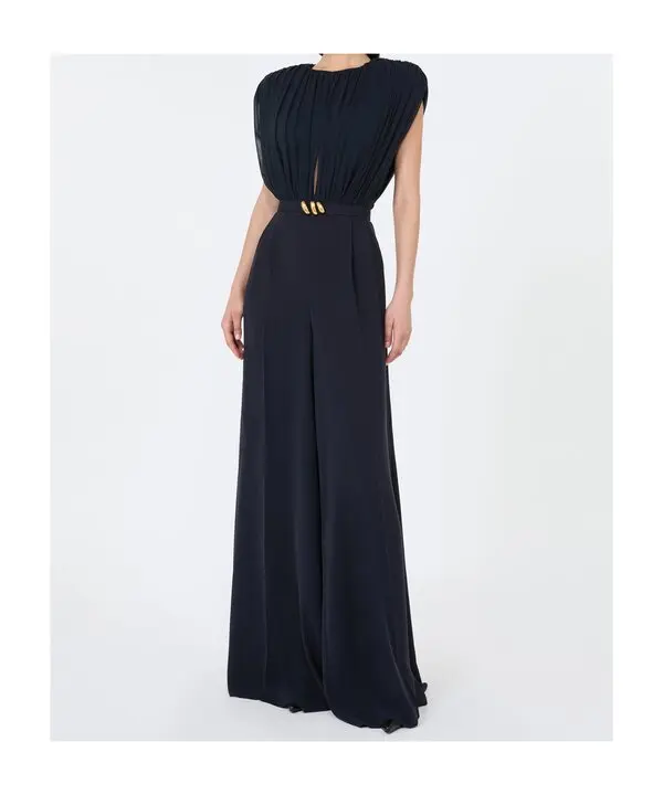 Max Mara Georgette And Cady Jumpsuit Midnightblue