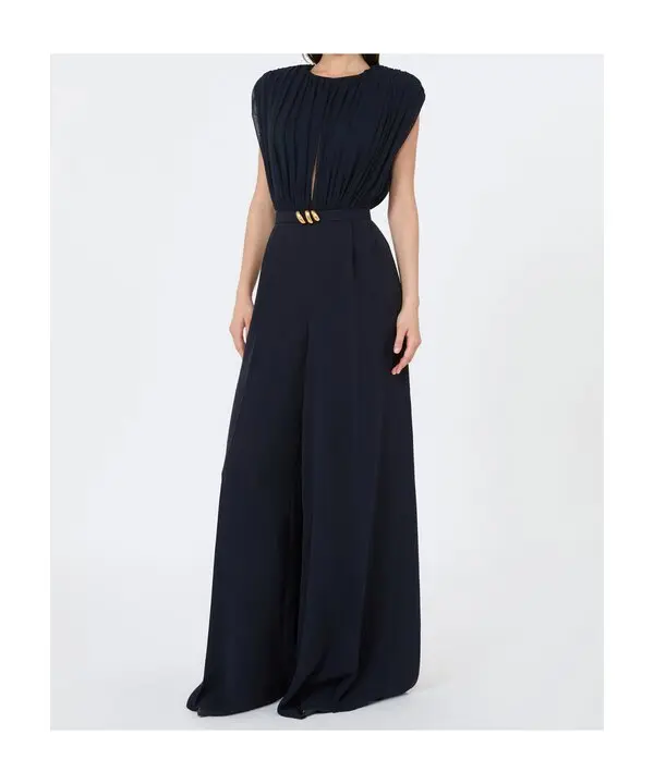 Max Mara Georgette And Cady Jumpsuit Midnightblue