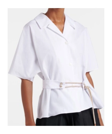 Max Mara Carisma Belted Cotton Poplin Shirt
