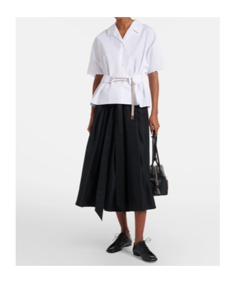 Max Mara Carisma Belted Cotton Poplin Shirt