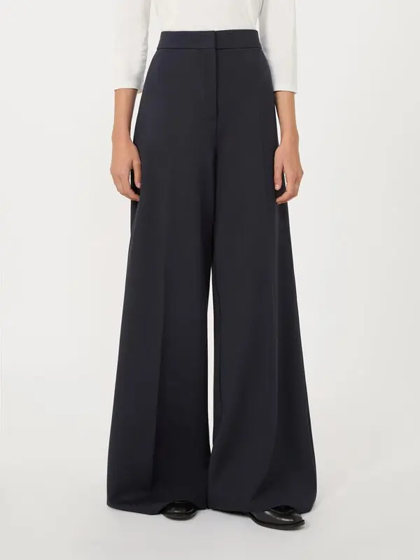 Max Mara Embroidered Logo Wide-leg Trousers