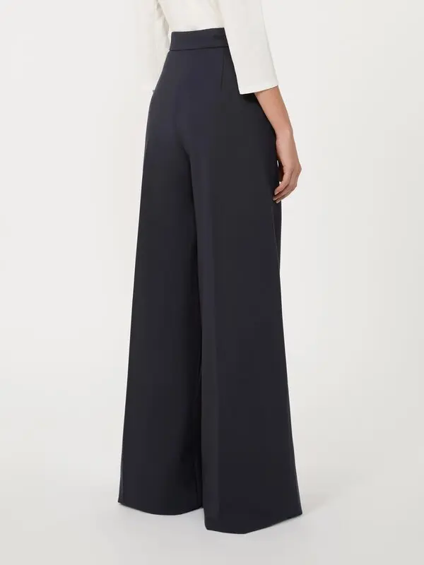 Max Mara Embroidered Logo Wide-leg Trousers