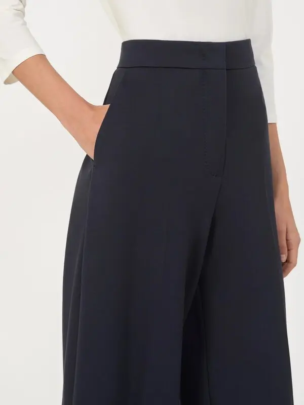 Max Mara Embroidered Logo Wide-leg Trousers